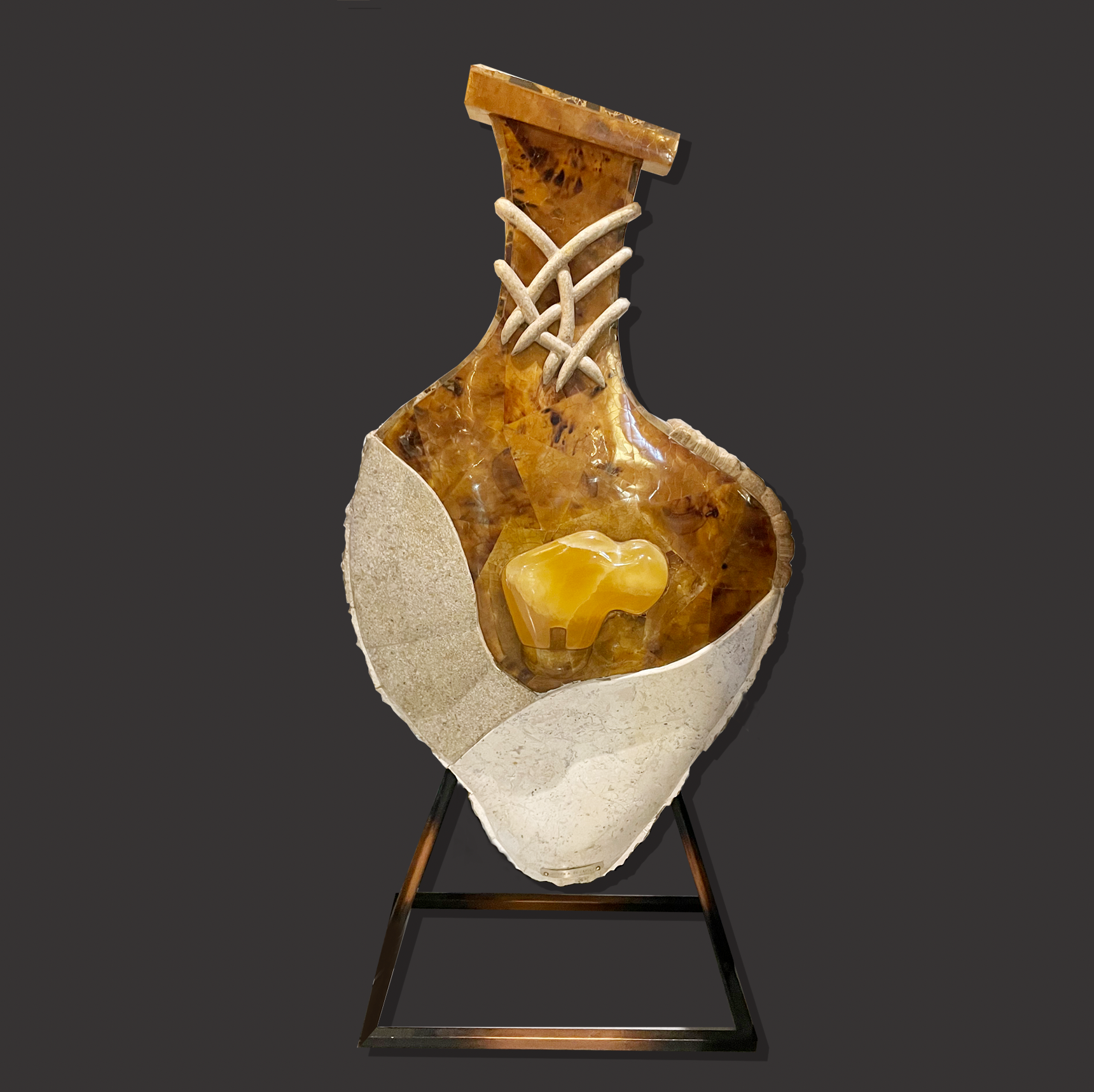 Joseph A. De Castro 'Marble and Stone Vessel' Sculpture